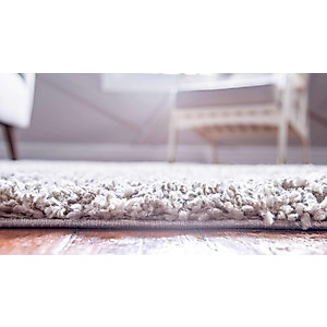 Unique Loom Davos Shag Collection Area Rug - Solid (9' x 12' Rectangle, Linen)