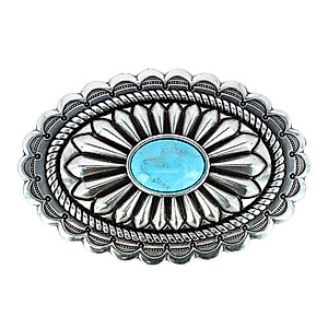 Ariat Women's Basic Brown Strap Tirqouise Buckle Belt, Large