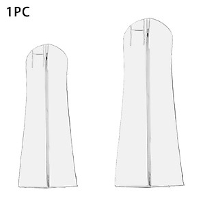 CALIDAKA White Wedding Dress Garment Bag, Washable Clear Lightweight Garment Bags for Long Prom Puffy Bridal Gown Dress Storage (Size:180cm/70.87inch)