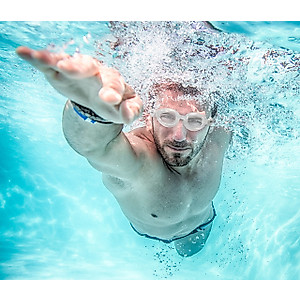 Whale Unisex-Adult Swim Goggles,Anti-Fog Swimming Goggles No Leaking for Men Women Youth, Clear Frame/Clear Lens