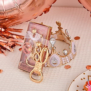 24 boxes of rose gold themed 80th birthday bottle openers favored for 80th anniversary wedding party gifts, 80th birthday party souvenirs or party decorations (80 shape)