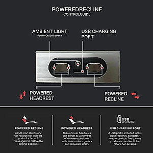 Home Theater Seats, Electric Recliner with USB Port and Cup Holder, Breathable Cowhide Double Sofa with Hidden armrest Storage Space, and Seats with Ambient Lighting (Coffee Color, Set of 3)