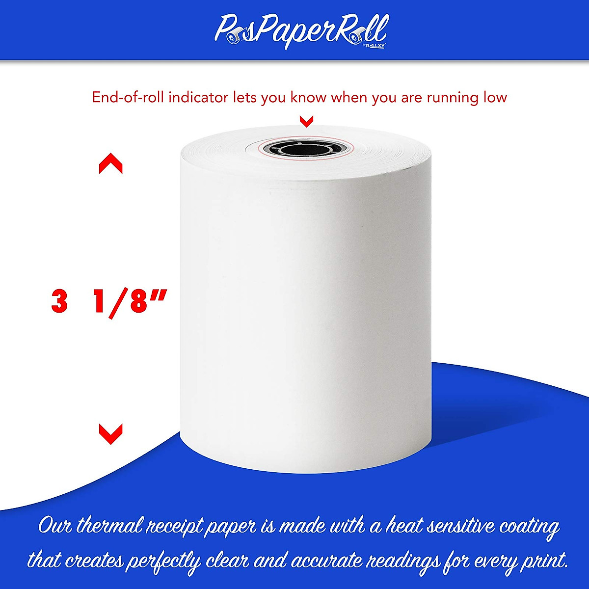 3-1/8" x 220' THERMAL PoS RECEIPT PAPER - 10 NEW ROLLS - MADE IN THE U.S.A.!
