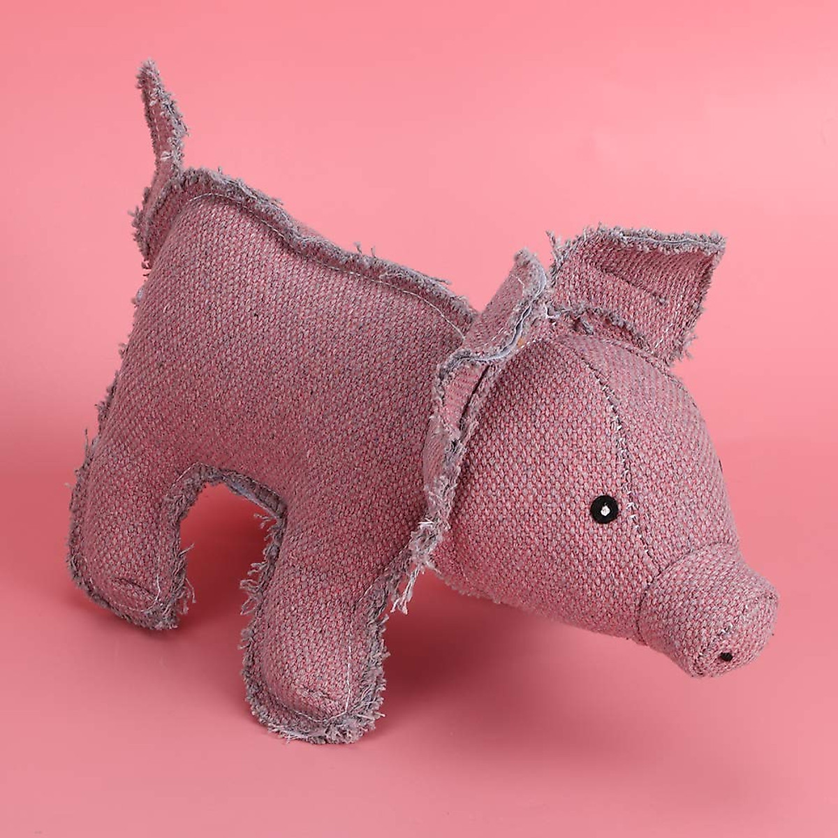 Pssopp Soft Pig Animals Shapes Dog Toy Stuffed Pet Chew Toys Teeth Cleaning Toys for Dogs Puppies(Pig)