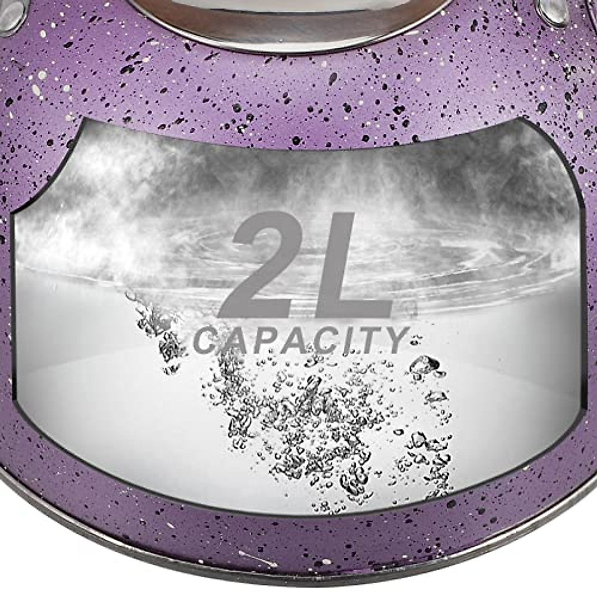 Luxshiny Stovetop Tea Kettle Whistling Teapot Stainless Steel Water Kettle with Wood Handle Locking Spout Cover Camping Serving Kettle for Gas Induction Electric Stovetops 2L- Purple