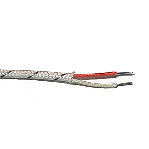 J-Type Thermocouple Wire AWG 24 Solid w. Braided Fiberglass Insulation - 10 Yard