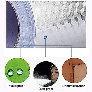 YVO Kitchen Oil Proof Sticker, 40cm500cm Moisture-Proof Stickers Waterproof Aluminum Foil Self Adhesive Wallpapers Anti-Oil Household Cabinet DIY Decor Tools (Diamond Pattern)