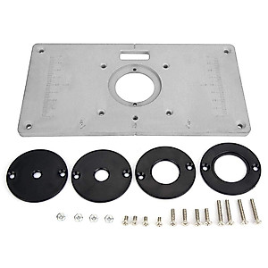 Router Table Insert Plate, Aluminum DIY Router Table for Woodworking (235mm x 120mm x 8mm Silver)