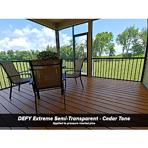 DEFY Extreme 1 Gallon Semi-Transparent Exterior Wood Stain, Cedar Tone