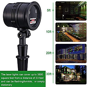 Christmas Lights Projector Outdoor, Waterproof Christmas Laser Lights with Remote Control for Outdoor Outside Christmas Decorations Farmhouse Christmas Decor