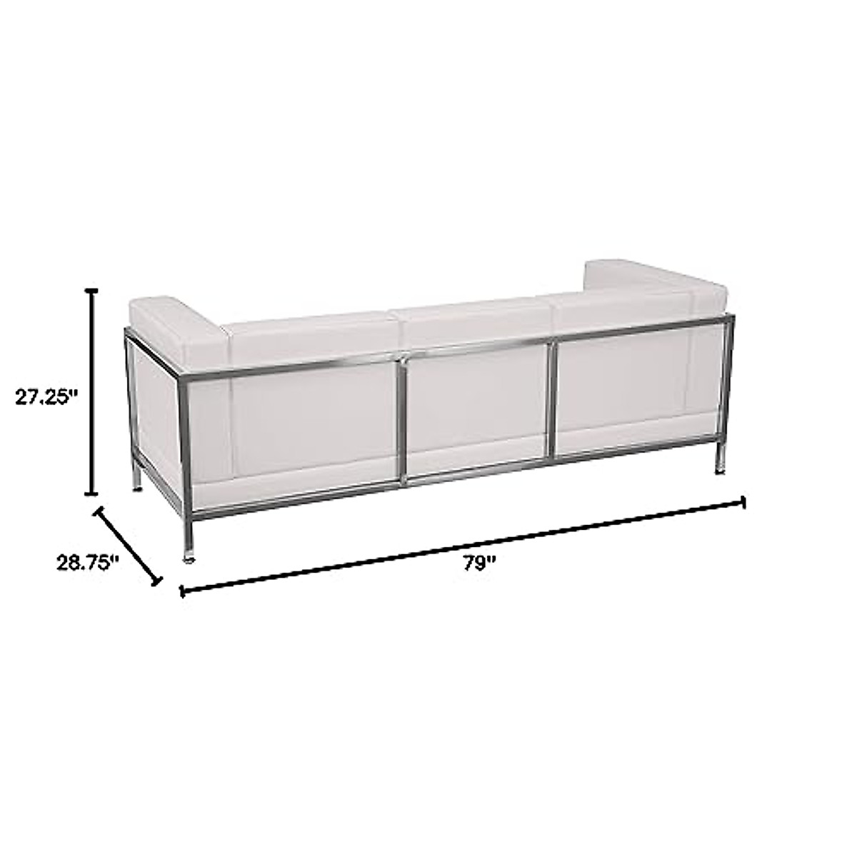 Flash Furniture HERCULES Imagination Series Contemporary White LeatherSoft Sofa with Encasing Frame