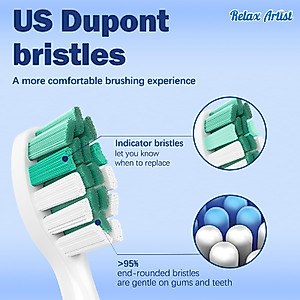 Relax Artist Replacement Toothbrush Heads for Philips Sonicare Replacement Heads,Electric Replacement Brush Head for Phillips Sonicare C2,C1,for Philips Sonic Care Electric Toothbrush,10 Pack