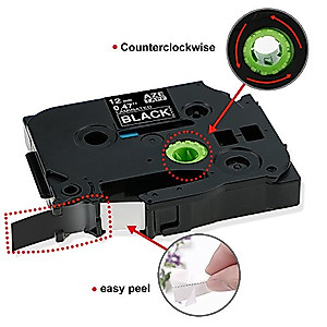 Greateam Label Tape 12mm Compatible with Brother TZe TZ Tape TZe-335/T535/MQL35, P-Touch 12mm 0.47 Inch Label Maker Tape Use for Brother P-Touch PT-D210 PT-D400 PT-D600 PT-H110 PT-1280 PT1290, 3-Pack
