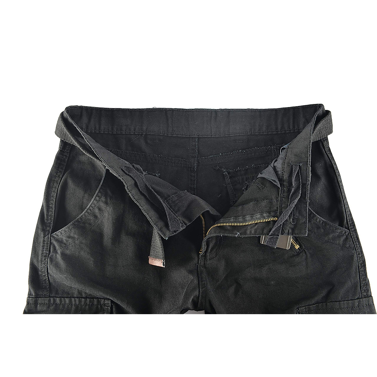 Leward Men's Wild Cotton Casual Military Army Cargo Camo Combat Work Cargo Hiking Pants with 8 Pocket (Black 1, 34)