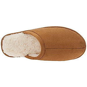 Amazon Essentials Men's Cozy Slipper, Chestnut Brown Microsuede, 10