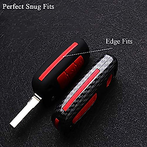 SANRILY Flip Key Cover Case for Audi A3 A6 Q3 Q7 Keyless Entry Key Holder Stylish ABS + Soft Silicone Appearance Key Protector Shell with Keychain Blue