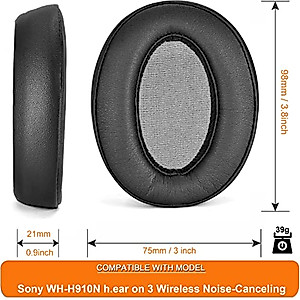 WH-H910N Ear Pads - defean Replacement Ear Cushion Cover Compatible with Sony WH-H910N h.Ear on 3 Wireless Noise-Canceling Headphones (Black)