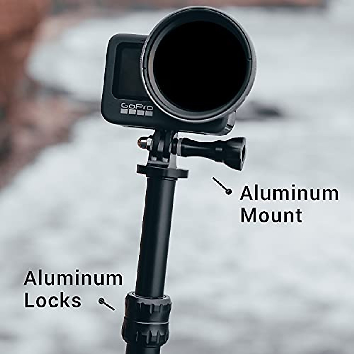 SANDMARC Pole - Compact Edition: 10-25" Waterproof Pole (Selfie Stick) for GoPro Hero 11, 10, 9, 8, Max, 7, 6, 5, 4, Session, 3+, 3, 2, HD & Osmo Action