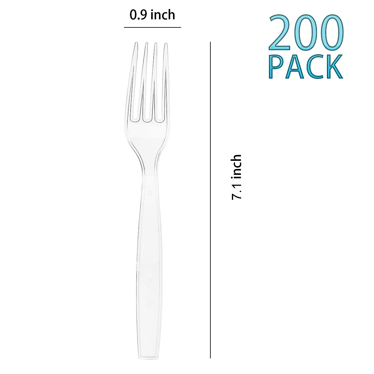 200 Count Clear Disposable Plastic Forks, Heavy Weight Disposable Forks Plastic Utensils for Parties, Picnics, Big Event, Daily Use