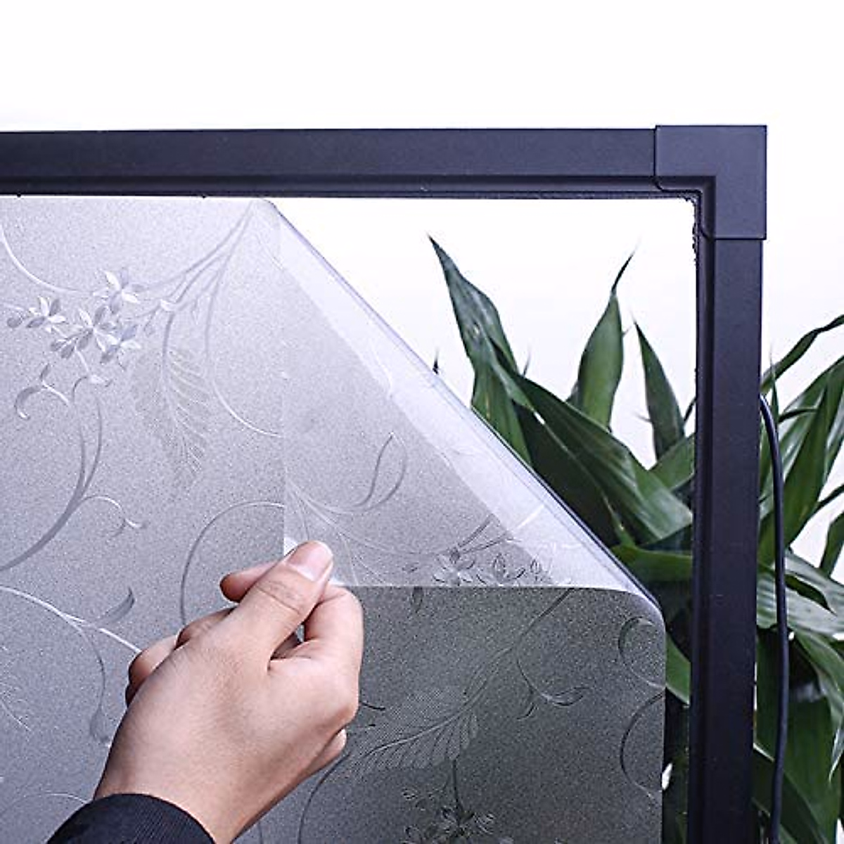 Niviy Window Privacy Film Wheat Flower Frosted Window Glass Film No Glue Door Window Covering for Office and Home Decoration,35.4 inches by 78.7 inches