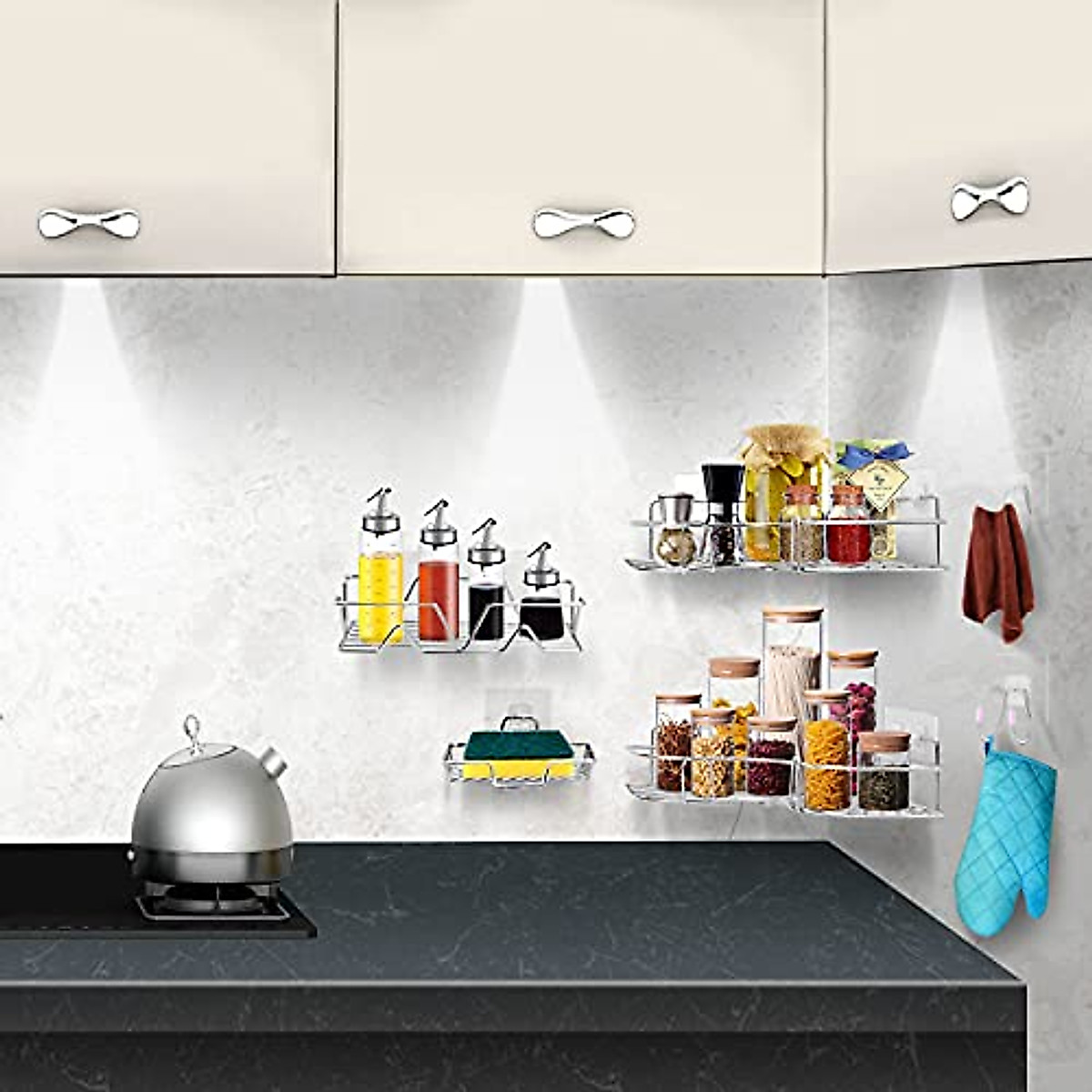 Diesisa Corner Shower Organizer, Stainless Shower Caddy with Adhesive Wall Hooks Shower Shevles Corner for Bathroom, Toilet, Dorm