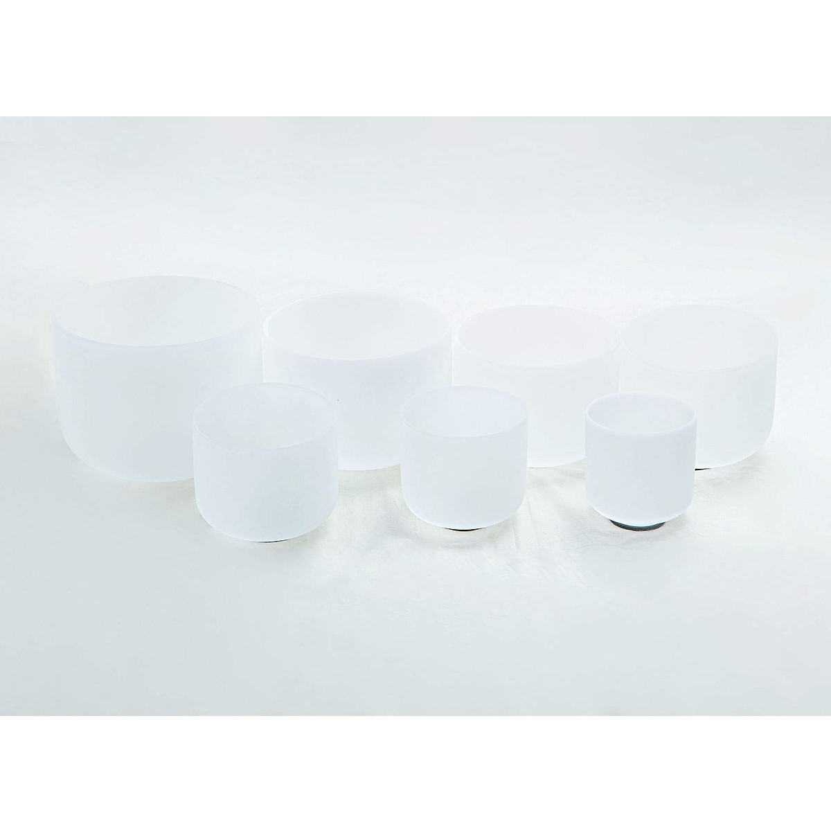 Leize 6-12 inch Chakra Tuned 432hz Set of 7 Flawless Quartz Crystal Singing Bowls with Heavy Duty Carrying Cases and Singing Bowl Mallet Suede Strikers