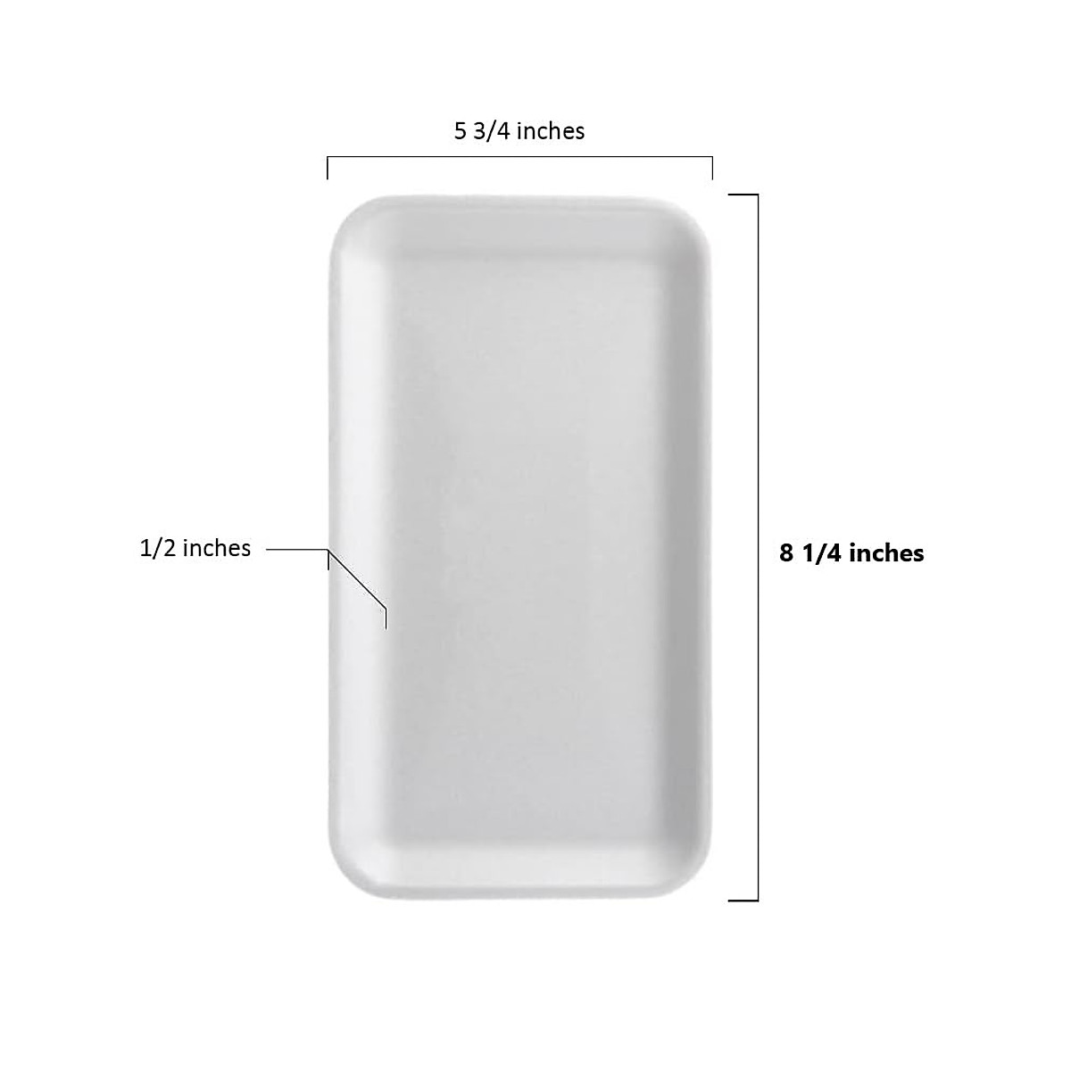 Bits N Things White Foam Trays with Absorbent Pads, Disposable Standard Supermarket Meat Poultry Frozen Food Trays - Pack of 20