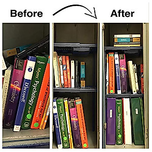Locker Organizer Shelf， Adjustable Width and Height , Ideal Locker for School, Office, and Gym Lockers (Black)