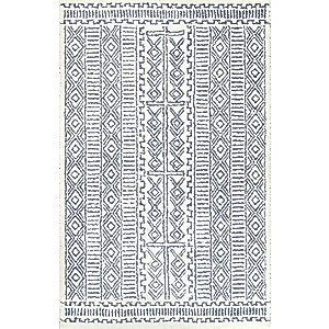 nuLOOM Evita Hand Tufted Wool Area Rug, 4' x 6', Ivory
