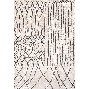 nuLOOM Nohemi Moroccan Shag Area Rug, 4' x 6', Light Beige