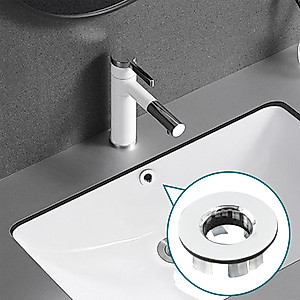 Adyoney 8pcs Silver Sink Overflow Ring, Sink Round Hole Trim Overflow Hole Insert in Round Trim Cap for 23-25mm/0.91-0.98inch Hole Diameter Replacement for Sink, Bathroom, Kitchen