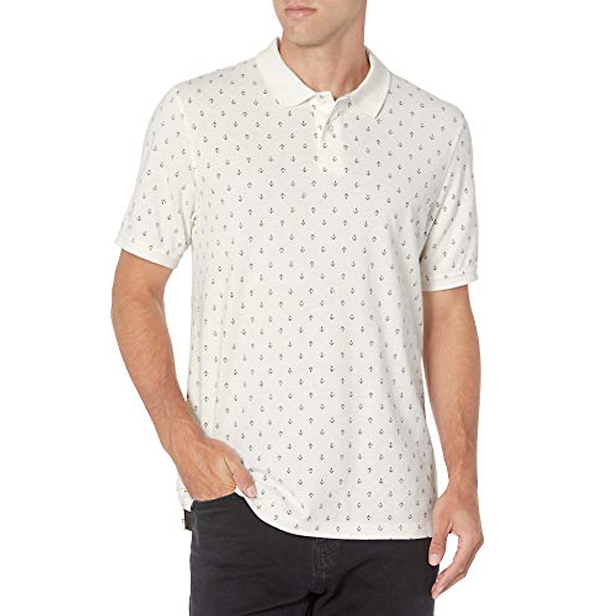 Amazon Essentials Men's Regular-Fit Cotton Pique Polo Shirt, Navy/White, Anchor, XX-Large