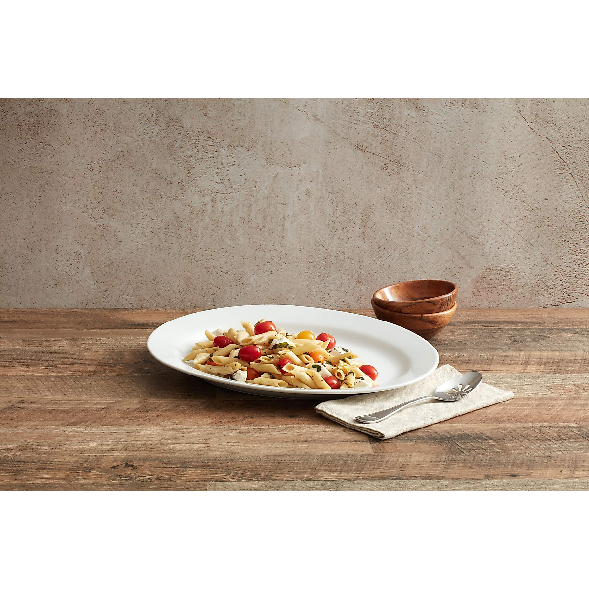 Everyday White by Fitz and Floyd Oval 16 inch Porcelain Serving Platter, 16-Inch