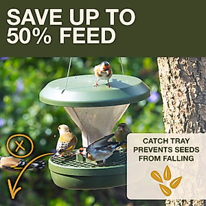 SWISSINNO Bird Feeder Davos Smart Birds | No Mess No Spill Bird Feeder for Outdoor | Mice & Rat Proof | Robust & Reliable for Hanging | Dual Food Chambers | Made in EU | Light Blue