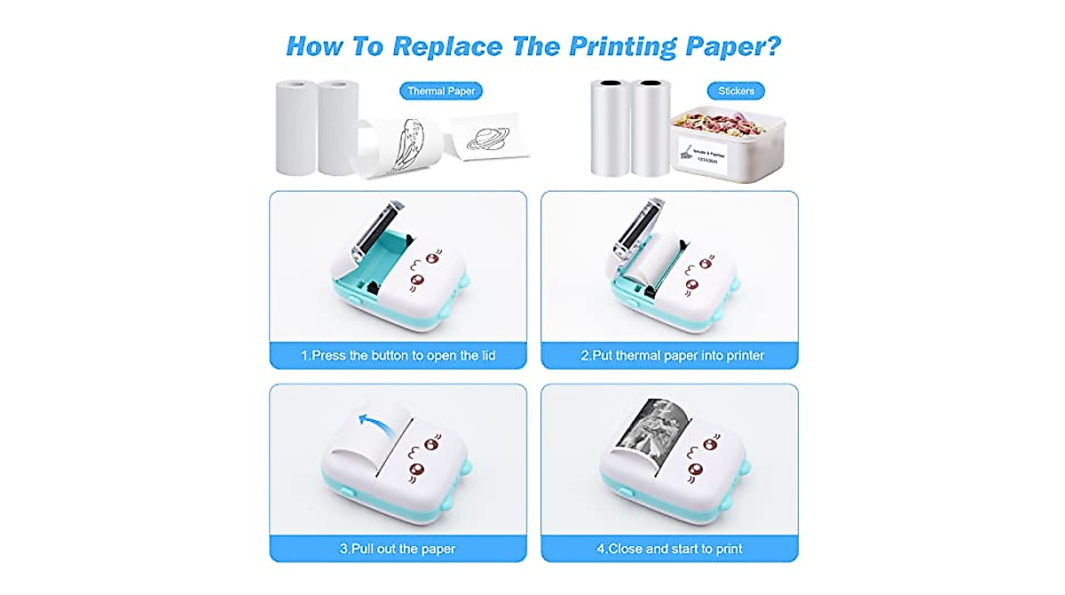Mini Label Maker Machine with Tape - Portable Bluetooth Printer for ...