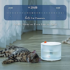 Cat Water Fountain Wireless,luti Water Fountain for Cats Inside with Wireless Pump,77OZ/2.3L Ultra Quiet Pet Water Fountain for Cats and Dogs,Easy to Clean,Cat Drinking Fountains Filters Included