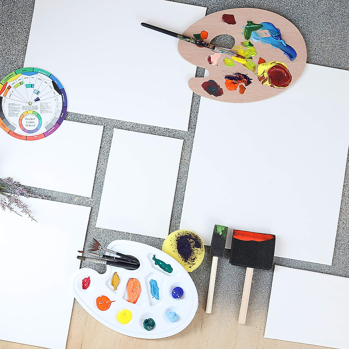 Glokers Paint Canvas Panels Set - 24 Primed Art Canvases for Painting - 11x14, 9x12, 8x10, 5x7 - White Cotton Blank Canvas Board Great for Wet or Dry Media, Acrylic, Oil, Gouache & Tempera