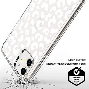 MOSNOVO for iPhone 11 Case, [Buffertech 6.6 ft Drop Impact] [Anti Peel Off] Clear Shockproof TPU Protective Bumper Phone Cases Cover with White Leopard Print Design for iPhone 11