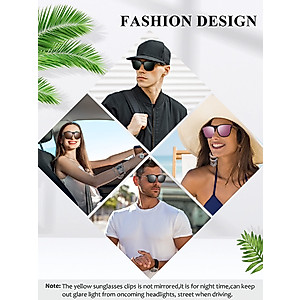 Weewooday 6 Pairs Large Polarized Clip on Sunglasses UV Protection Driving Clip on Sunglass Colorful Flip Frame Glasses for Women Men Eyeglasses