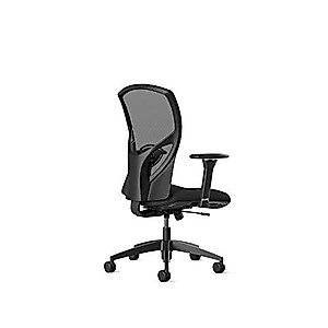 BOWERY HILL 22.5" Modern Metal and Fabric Mesh High-Back Task Chair in Black