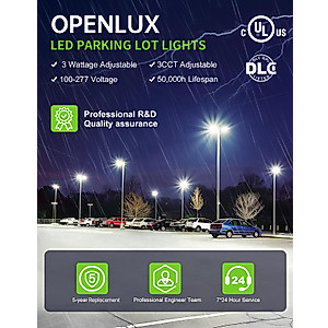 OPENLUX LED Parking Lot Light 150W 120W 90W Adjustable 4500K 5000K 5700K Tunable Up to 22500LM Photocell LED Shoebox Fixture Flood Pole Light Outdoor Field Lighting AC 100-277V
