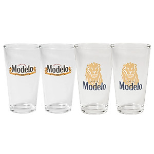 LORD'S ROCKS Modelo 16oz Pint Glass - Set of 4 Authentically Licensed Compatible