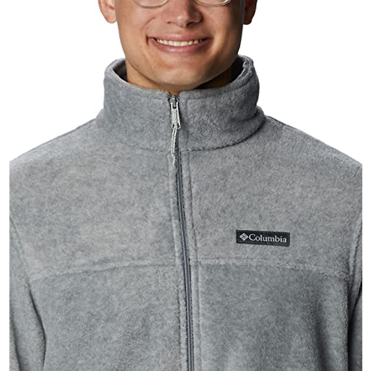 Columbia Apparel Steens Mountain 2.0 Full Zip Fleece Jacket, Light Grey Heather, Large