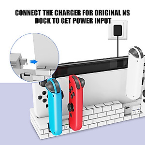 IQIKU Joy Con Charging Dock for Switch/Switch OLED, JoyCon Charger, Switch Controller Charger Available to Charge 1-6pcs Joycons&Holder of 8 Game Cards