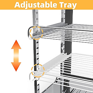 Whalefall 3-Tier Food Warmers Countertop, 27" Commercial Warm for Food Pizza Warmer w/ 3D Heating with Stainless Frame Sliding Glass Doors Pastry Display Case for Buffet Restaurant