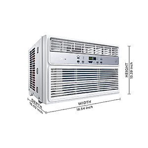 MIDEA EasyCool Window Air Conditioner - Cooling, Dehumidifier, Fan with remote control - 8,000 BTU, Rooms up to 350 Sq. Ft. (MAW08R1BWT Model) (Renewed)