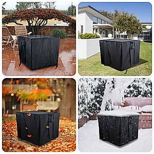 YFUG GO Fire Pit Cover Square - 420D Waterproof Fire Pit Table Cover 33 x 33, Weather Resistant Firepit Covers Square for Patio Firepit Furniture