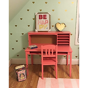 2inchx100 Pieces DIY Heart Wall Decal Vinyl Sticker for Baby Kids Children Boy Girl Bedroom Decor Removable Nursery Decoration (Matte Gold)