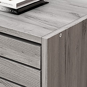 Homsee Modern Shoe Storage Cabinet with 2 Flip Drawers & Louver Doors, Wood 2-Tier Shoe Rack Storage Organizer for Entryway, Hallway & Bedroom, Grey (22.4”L x 9.4”W x 29.5”H)