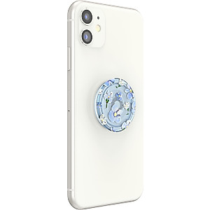 PopSockets Plant-Based Phone Grip with Expanding Kickstand, Eco-Friendly PopSockets for Phone - Translucent Blue Fields